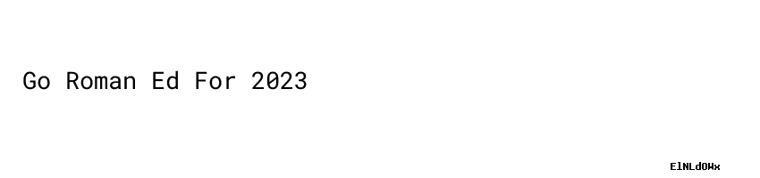 Go Roman Ed For 2023 - Usach