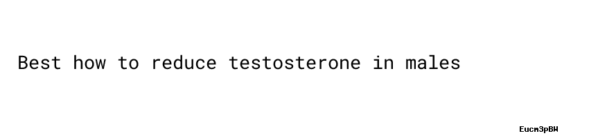 Top How To Reduce Testosterone In Males - Usach