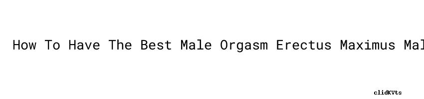 How To Have The Best Male Orgasm Erectus Maximus Male Enhancement Pills ...