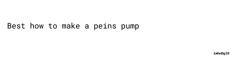 How To Make A Peins Pump - Aula Ambiental
