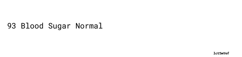 93 Blood Sugar Normal - Usach
